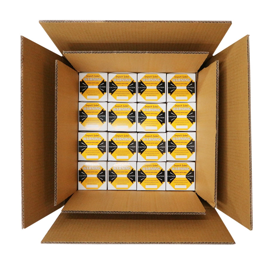 🛡️ Impact Label 25G Shock Impact Indicator - Yellow| cartonbox.sg