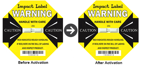 🛡️ Impact Label 25G Shock Impact Indicator - Yellow| cartonbox.sg