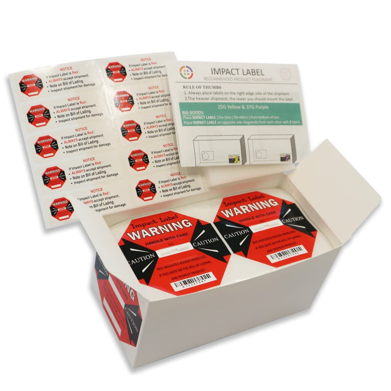 🛡️ Impact Label 50G Shock Indicator- Red| cartonbox.sg