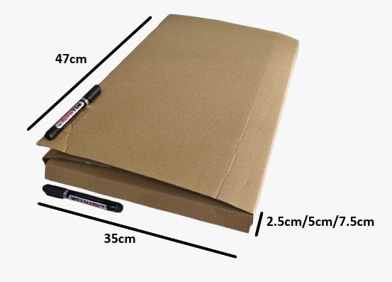 📦 New Frames Carton Box - 47cm (L) x 35cm (W) x 2.5/5/7.5 (H)- Adjusta ...