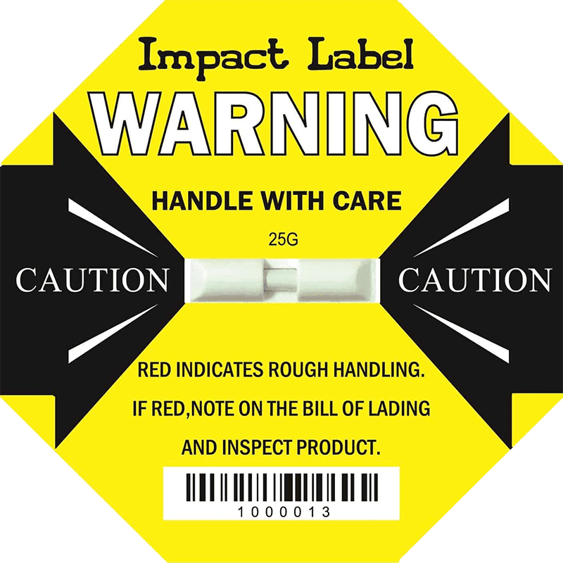 🛡️ Impact Label 25G Shock Impact Indicator - Yellow| cartonbox.sg