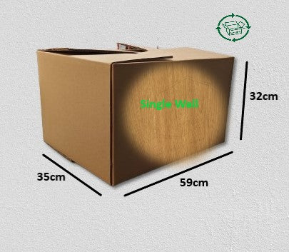 Once Used Carton Box : 59cm(L) x 35cm(W) x 32cm(H) (Single Wall ...