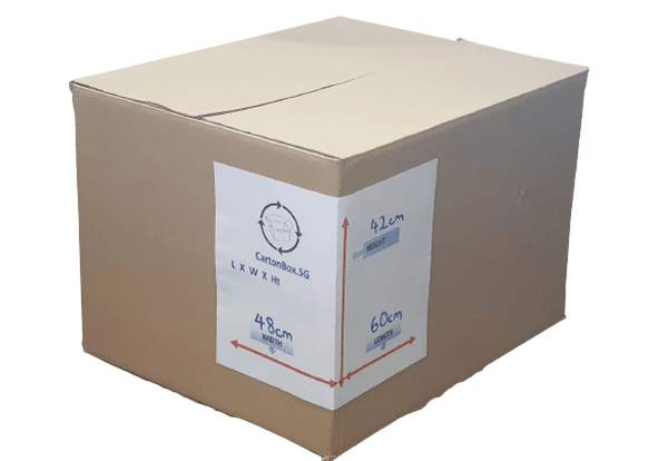 New XL Carton Box : 60cm(L) x 48cm(W) x 42cm(H)| cartonbox.sg