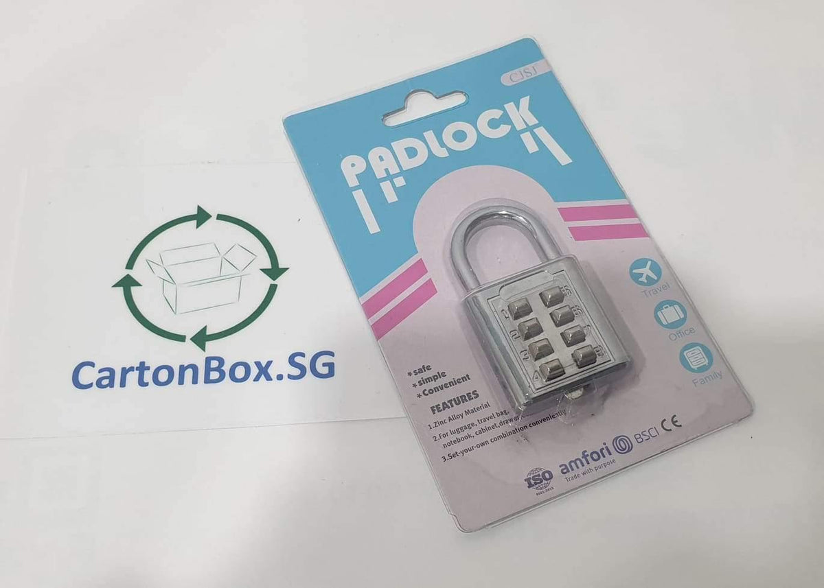 RESETTABLE COMBINATION 8 NUMBER PADLOCK| cartonbox.sg
