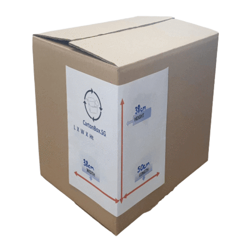 New Standard Carton Box : 50cm(L) x 38cm(W) x 38cm(H)| cartonbox.sg